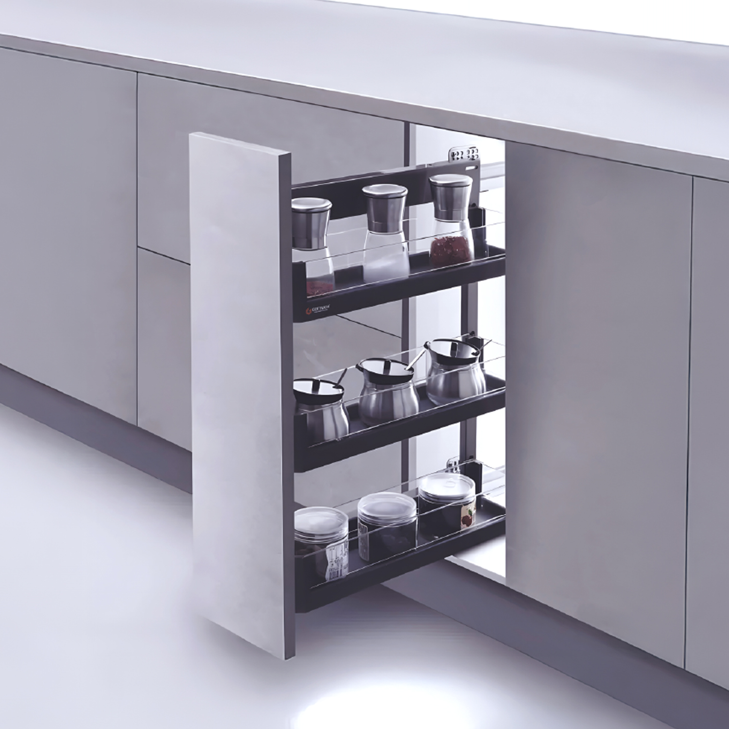 GLASS PULL-OUT - Gottlich Premium Kitchen Hardware